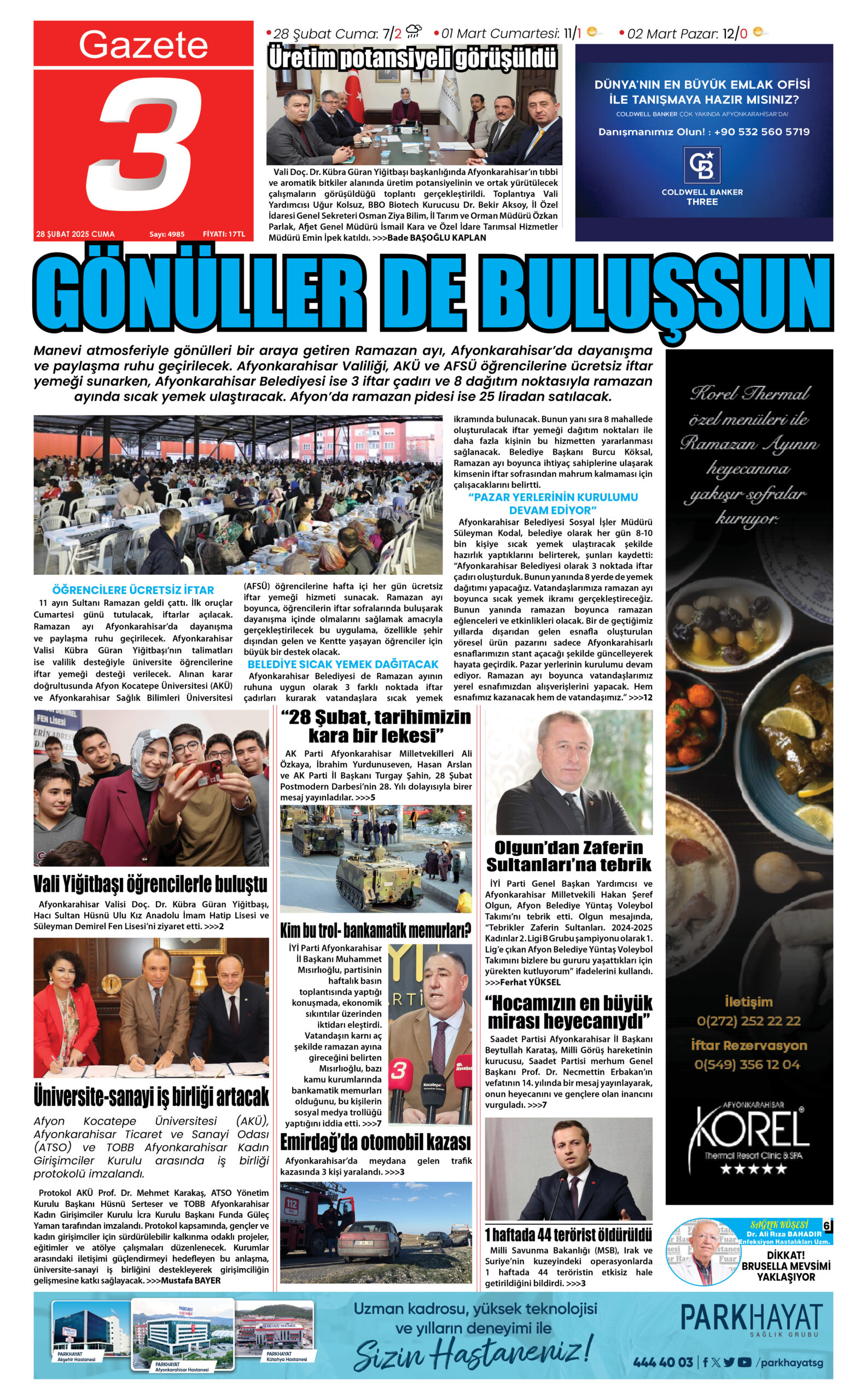 28 Şubat 2025 – Gazete3 | Afyon Haberleri