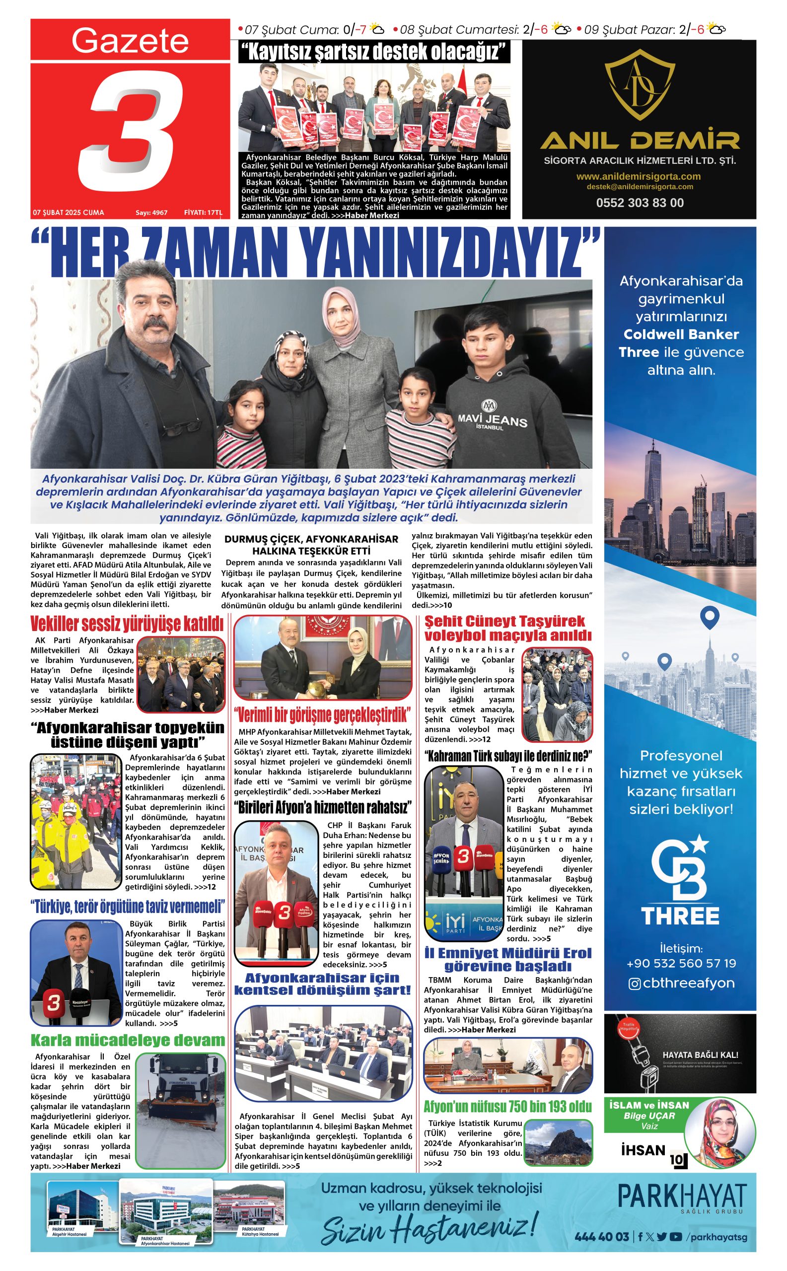 7 Şubat 2025 – Gazete3 | Afyon Haberleri