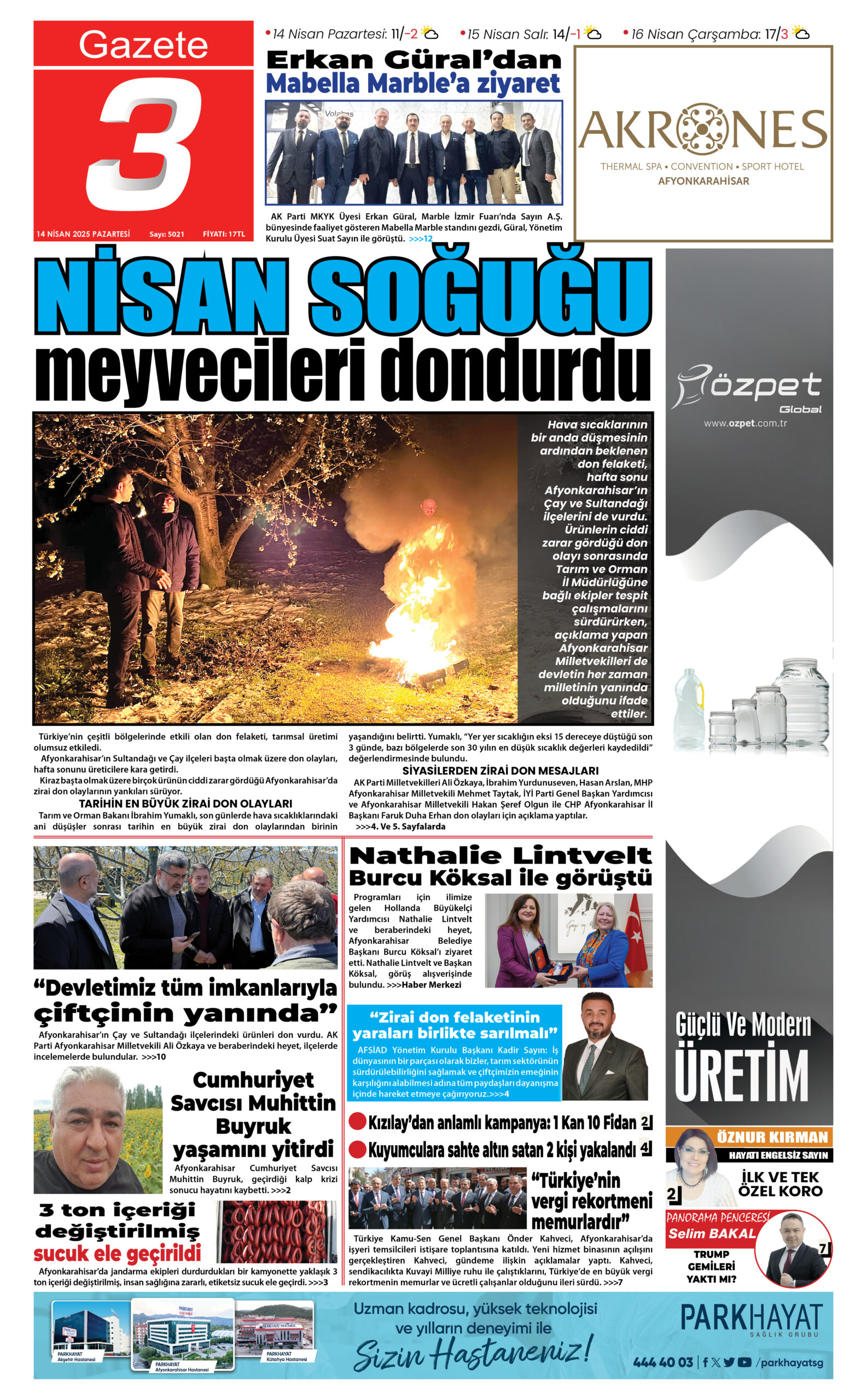 14 Nisan 2024 – Gazete3 | Afyon Haberleri