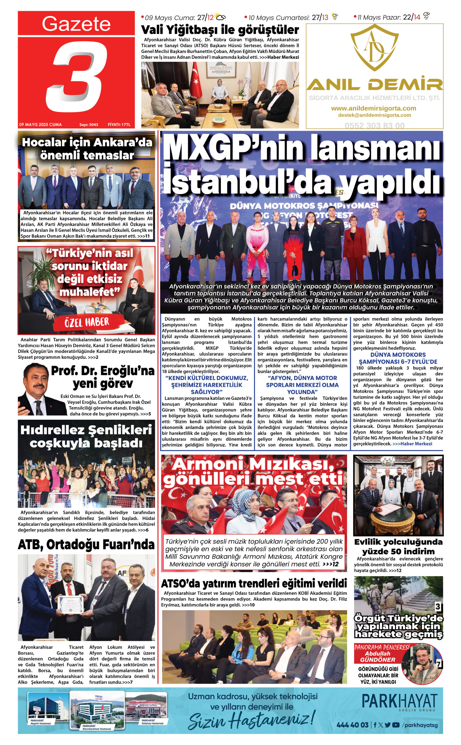 9 Mayıs 2025 – Gazete3 | Afyon Haberleri
